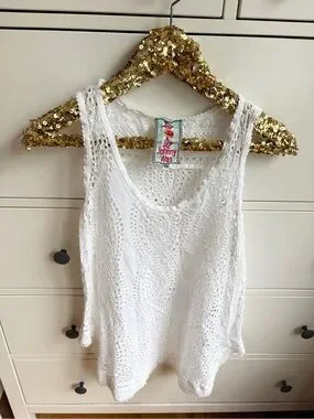 Johnny Was | Tops | Johnny Was Julian Eyelet Fringe Crochet Tank White ...